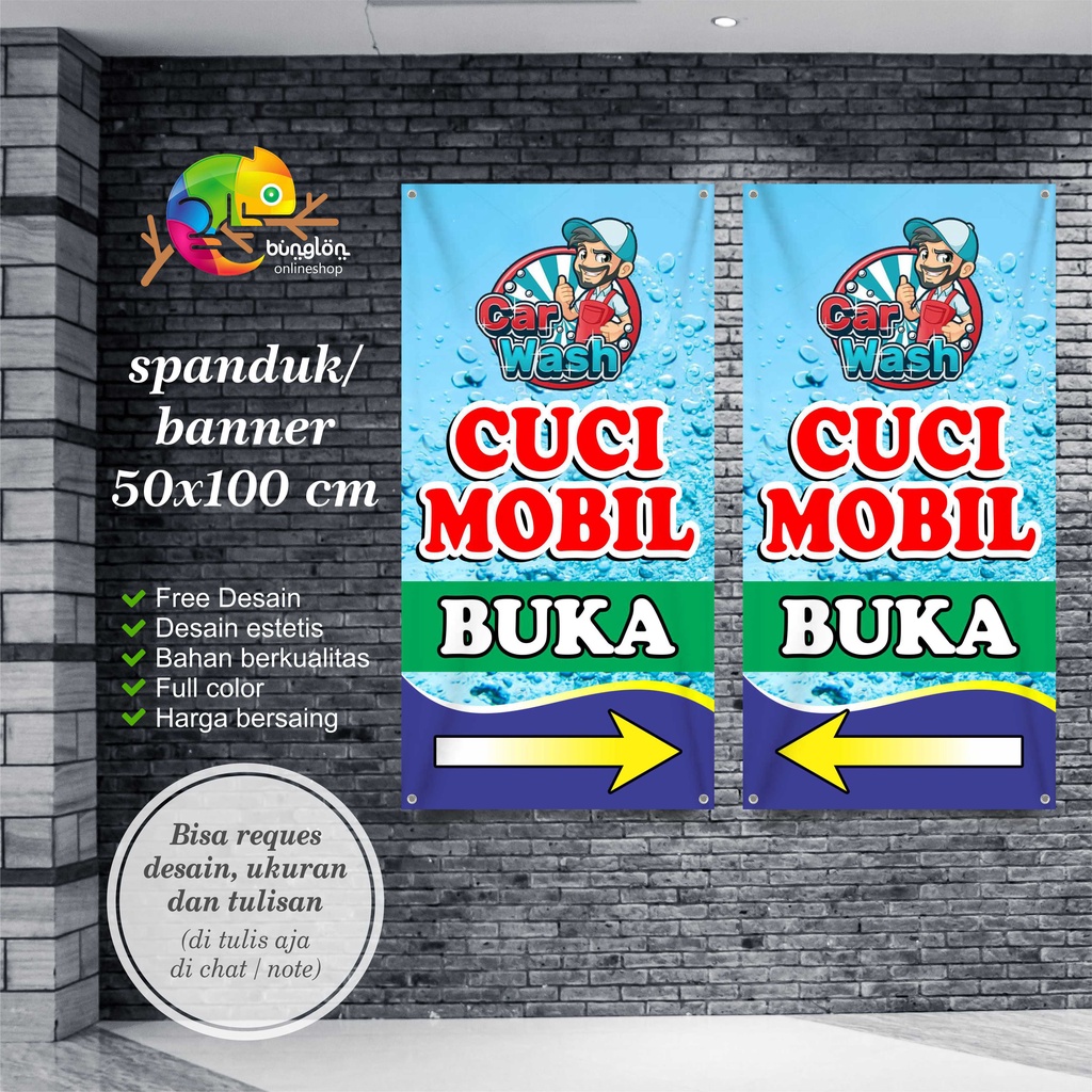 Jual Spanduk Banner Plang Cuci Mobil Depan Belakang Shopee Indonesia