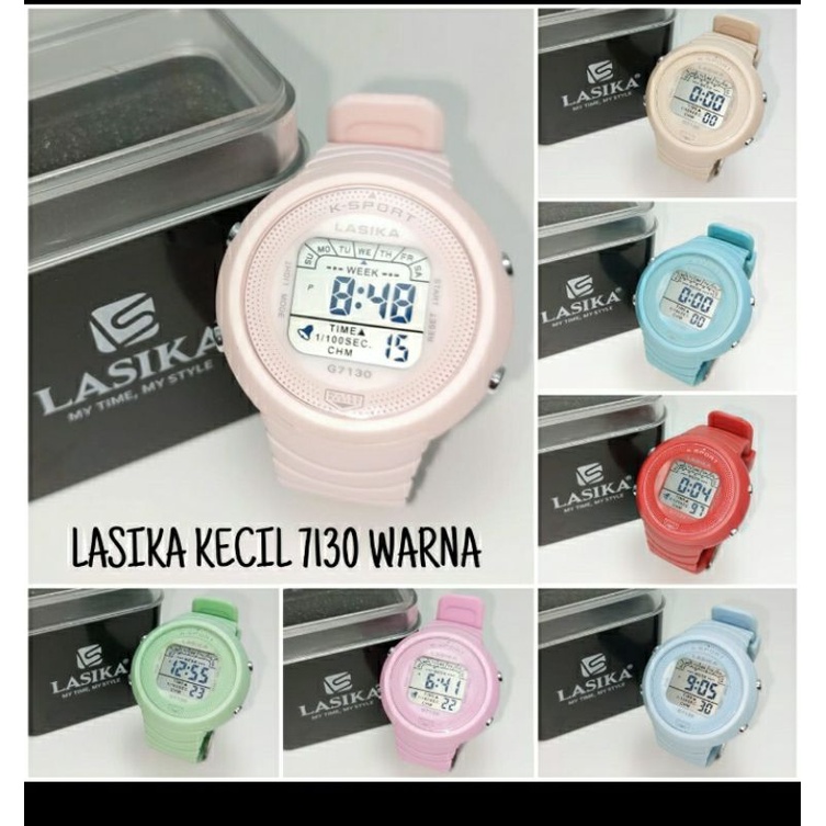 Jual jam tangan lasika karet warna 7130 original water proof | Shopee ...