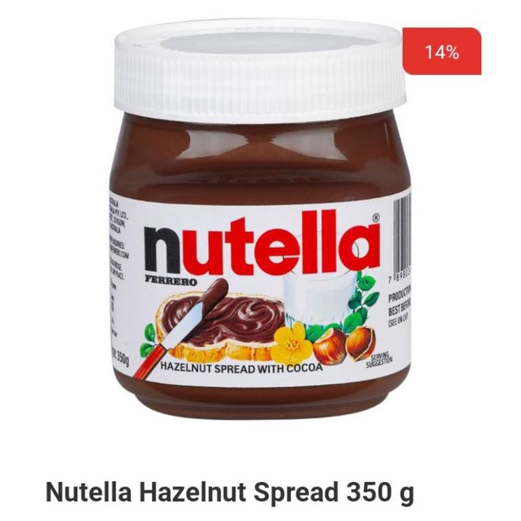 Jual Nutella Hazelnut Spread 350g Ceres Double Hazelnut &Milk 350g ...