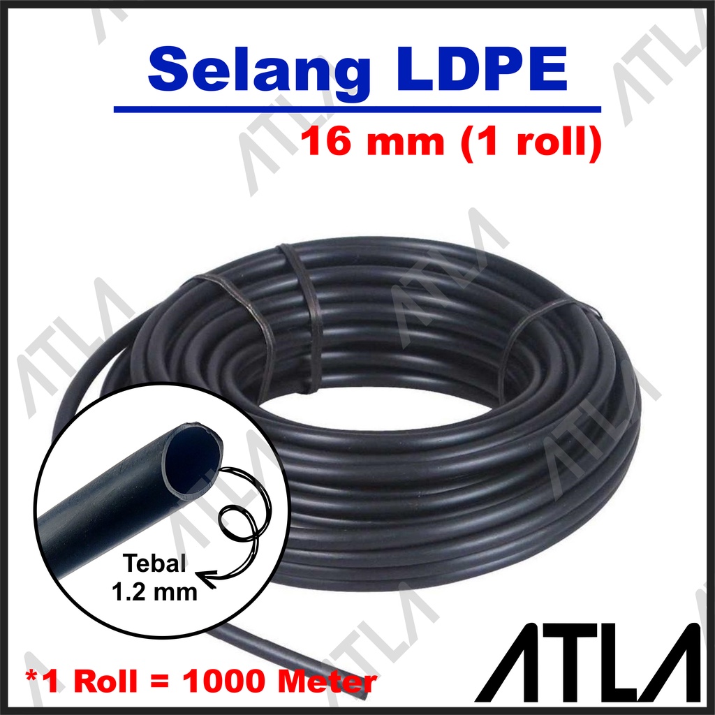 Jual Selang PE 16 mm Tebal 1.2 Roll Irigasi Fertigasi NFT Tetes LDPE ...