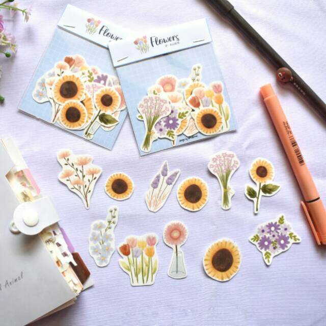 Jual Stiker Bunga / Flowers Sticker Pack / Stiker Bunga Cantik Lucu ...