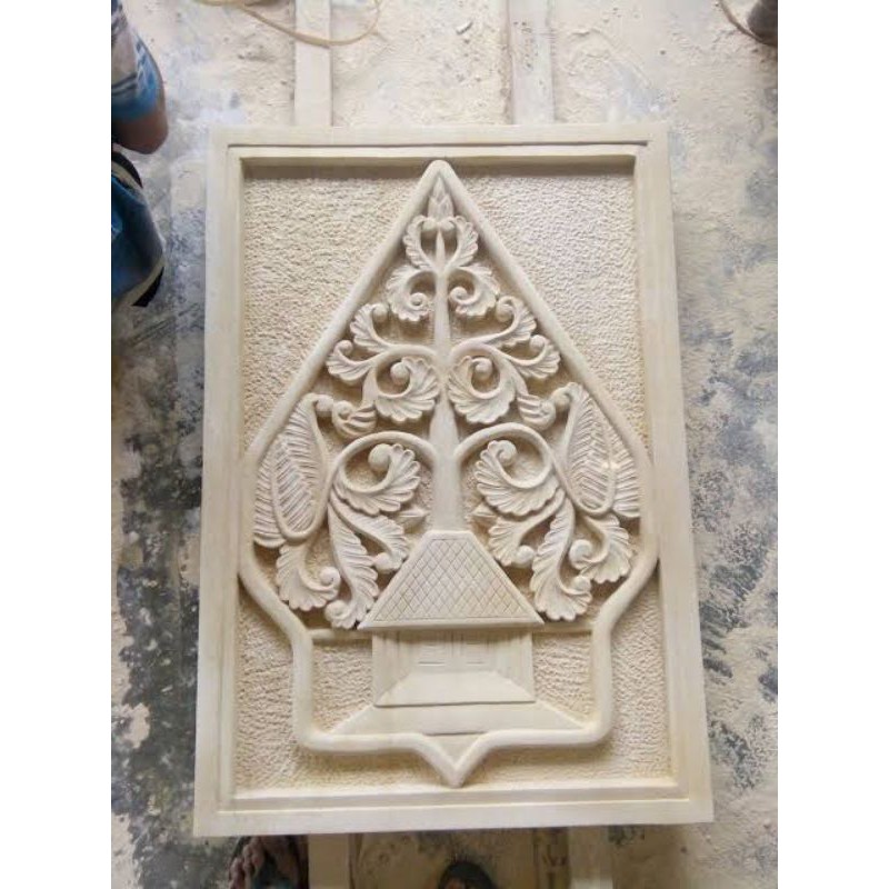 Jual batu ukiran relief batu alam motif Kekayon tempel dinding dekorasi ...