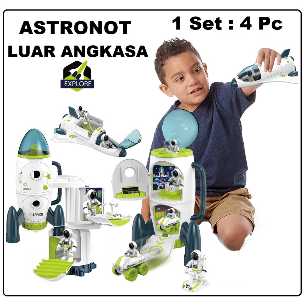 Jual MAINAN ANAK ASTRONOT 4IN1 TOY EDUKASI BELAJAR ROCKET MOBIL kapal ...