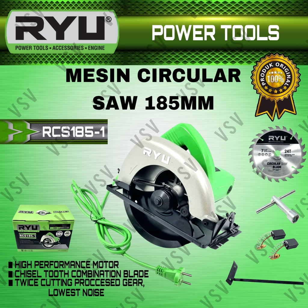 Jual RYU RCS185-1 Circular Saw 185mm Mesin Gergaji Potong Kayu Circle ...