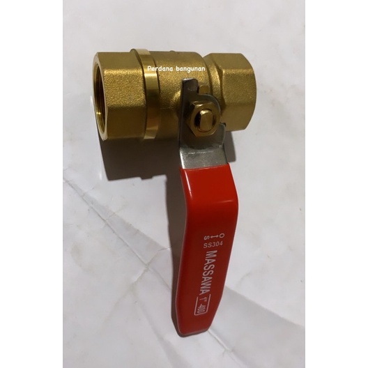 Jual BALL VALVE KUNINGAN 1 INCI MASSAWA / STOP KRAN ENGKOL KUNINGAN 1 ...