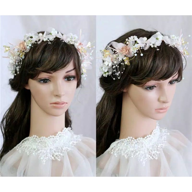 Jual Flowly mahkota bunga mutiara - Headpiece hiasan hijab / Kepala ...