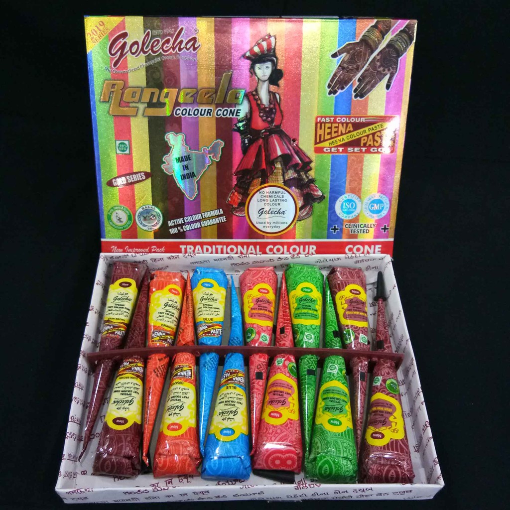 Jual henna golecha kuku dan kulit pasta varian warna | Shopee Indonesia