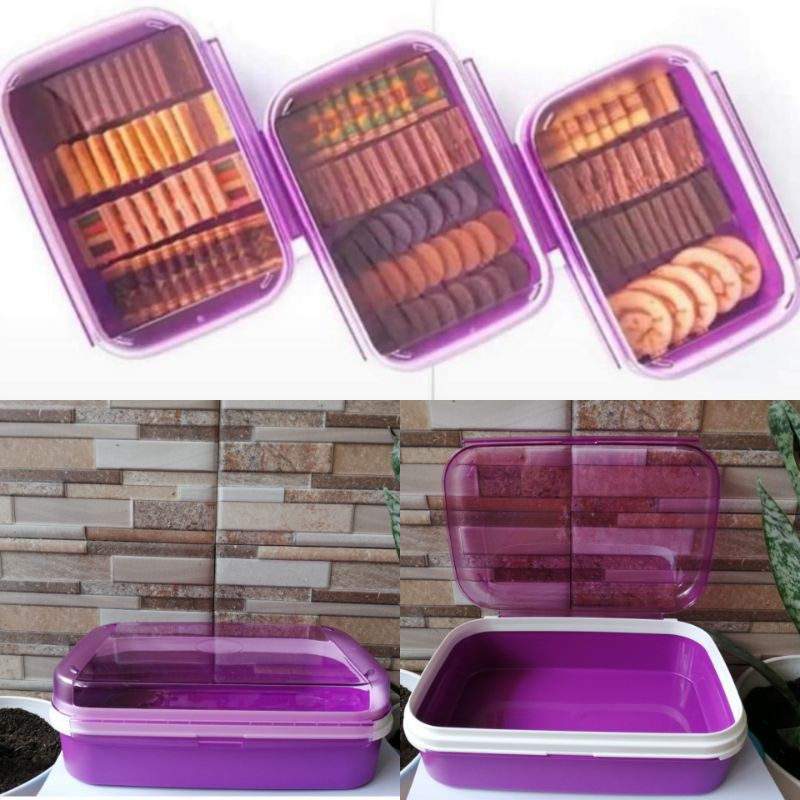 Jual signature rectaguler 2 liter ungu / ezy keeper tupperware | Shopee ...