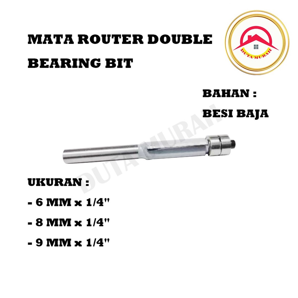 Jual Mata Router Double Bearing Bit 6MM / 8MM / 9MM x 1/4" 1/2 1/4 3/8 ...