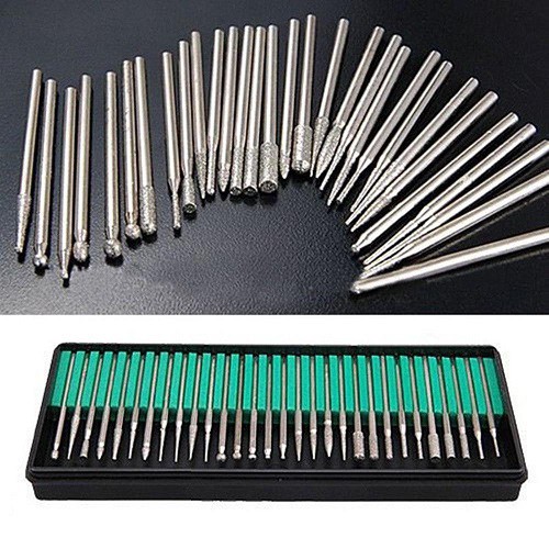 Jual 30 Mata Grafir Needle Grinding Grinder Diamond Engraving 3mm Alat ...
