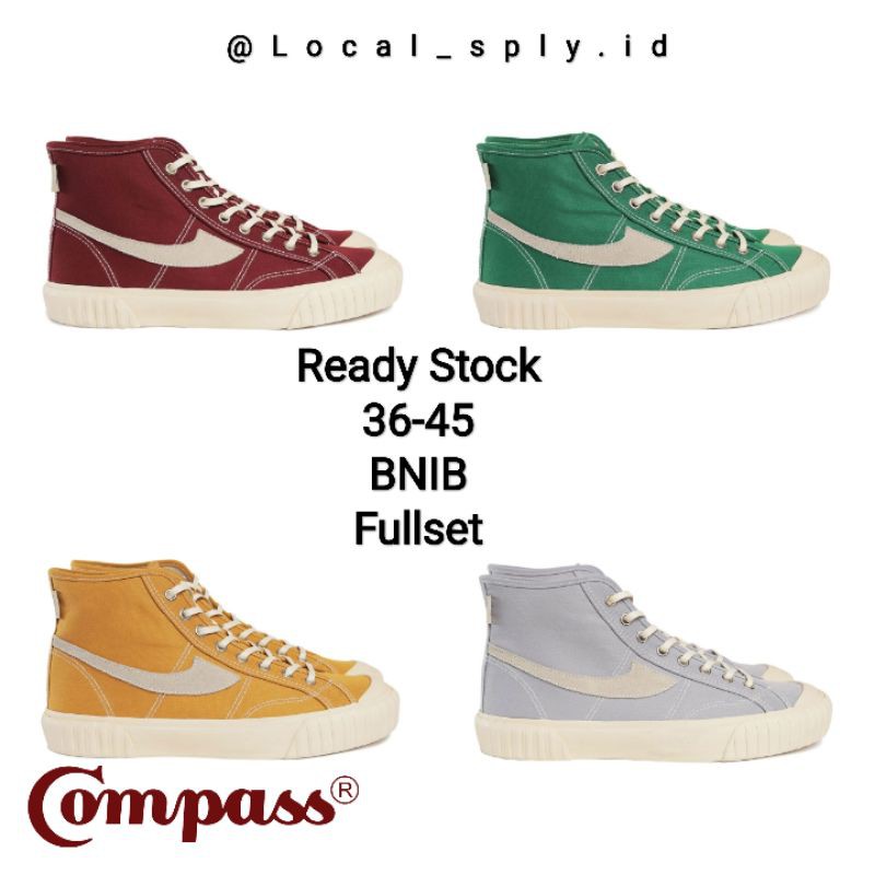 Jual [BNIB]Sepatu Compass Vintage Hi Maroon/Green/Mustard/Grey/Black ...