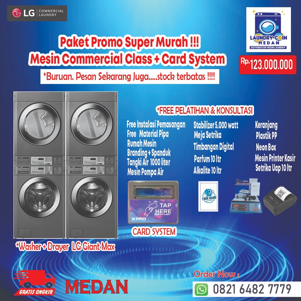Jual MESIN CUCI + DRYER LG GIANT MAX/ PAKET USAHA LAUNDRY MURAH// MEDAN ...