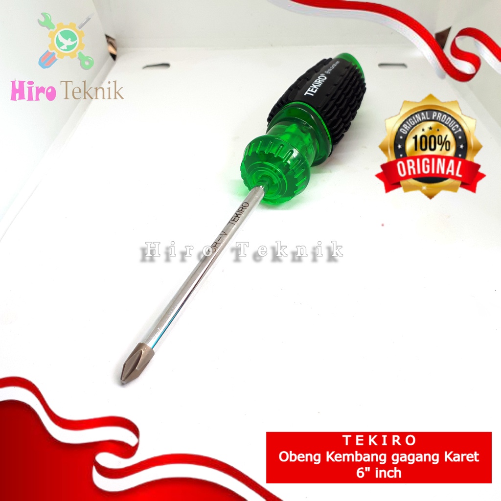 Jual TEKIRO Obeng Plus Gagang Karet / Obeng Plus / Obeng TEKIRO PH2 ...