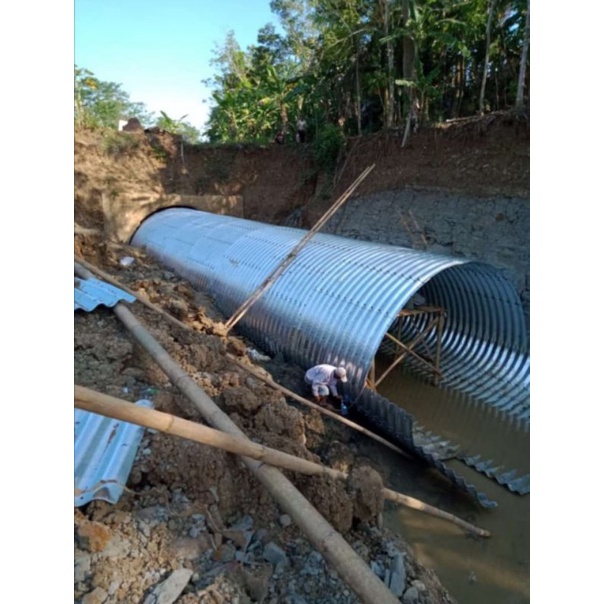 Jual Nestable Flange Multi Plate Pipe Gorong Gorong Baja Corrugated ...