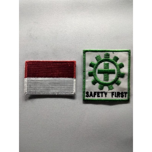 Jual logo bordir safety first dan bendera merah putih | Shopee Indonesia