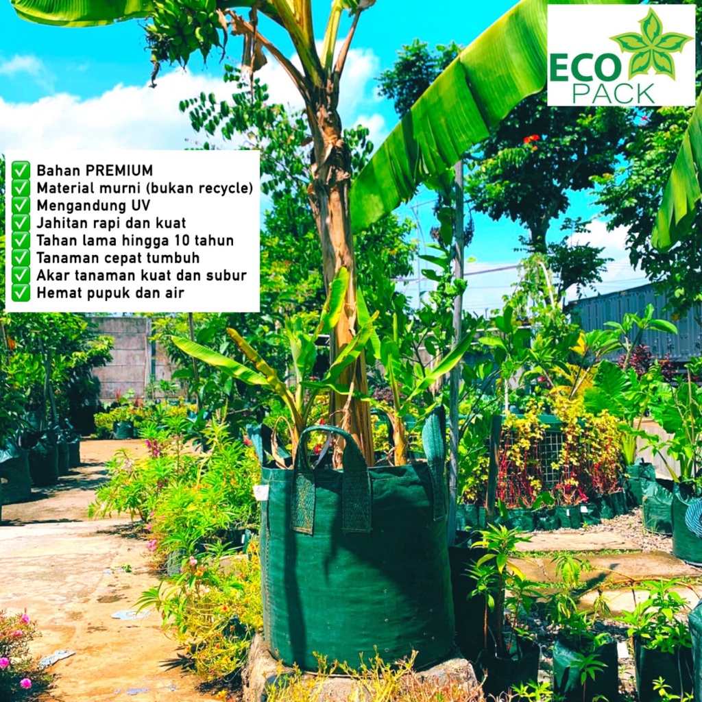 Jual Planter Bag Eco Pack 150 Liter Grow Bag Ecopack Original HDPE Hijau Tabulampot Export ...