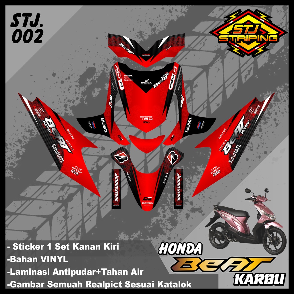 Jual Decal striping Full body BEAT KARBU. Decal Lis Variasi Beat KARBU ...