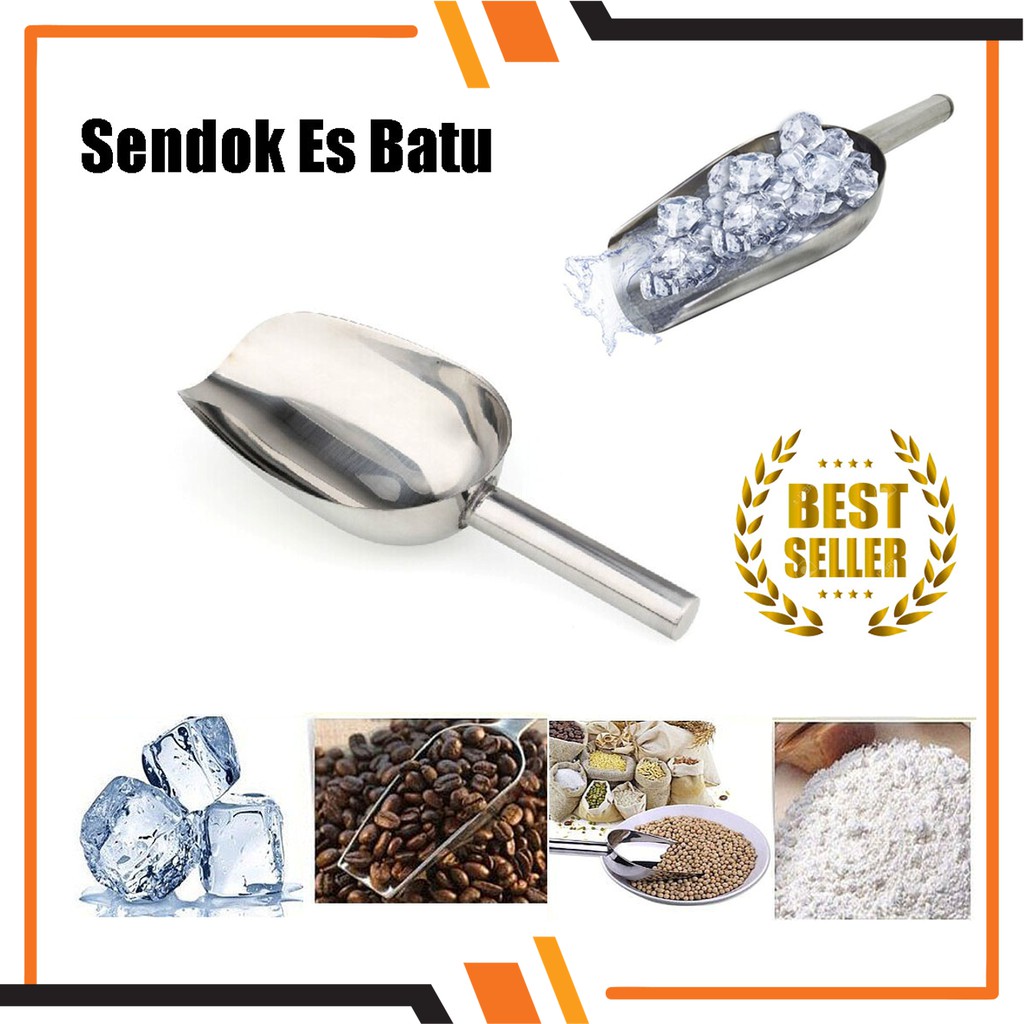 Jual Sendok Sekop Tepung Gula Es Batu Stainless Steel Serok Es Batu ...