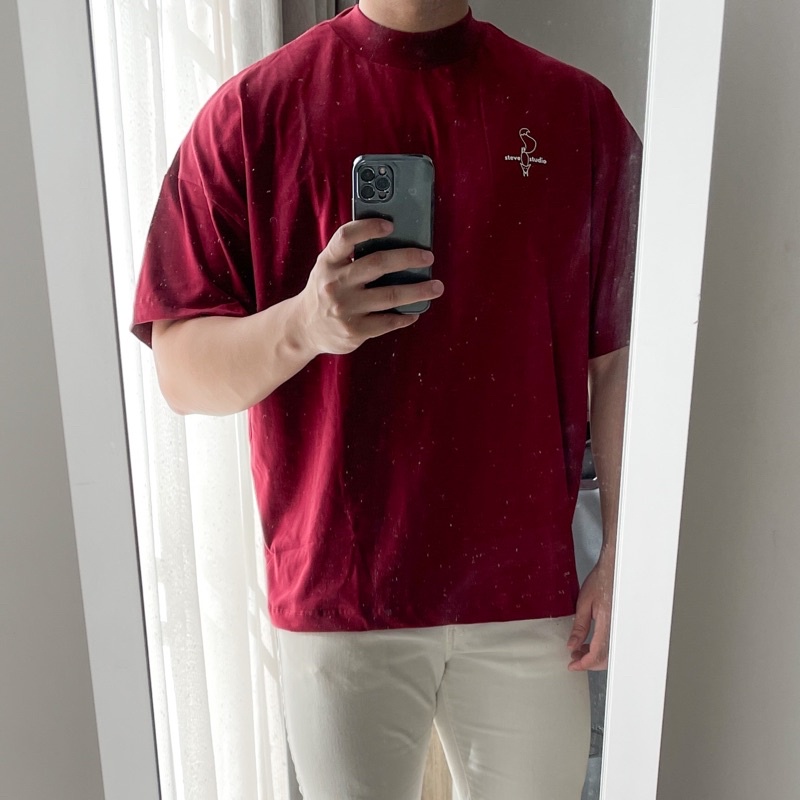 Jual STEVE STUDIO OFFICIAL | Starter Col. Cherry Mockneck | Oversize T ...