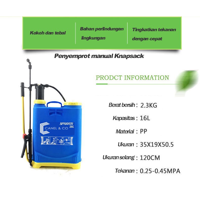 Jual CANEL & CO Tangki Sprayer Manual 16 Liter Alat Semprotan Hama Padi ...