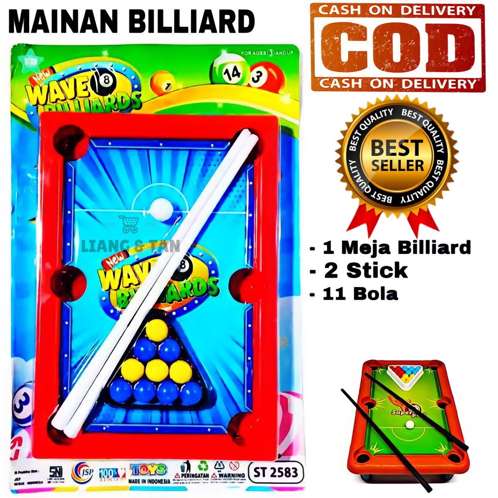 Jual ( BISA COD ) PROMO Mainan Anak Billiards Set / Mainan Bola Sodok ...