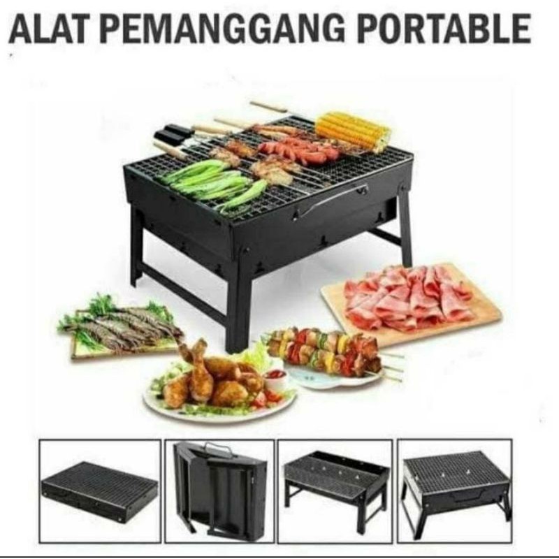 Jual ALAT PANGGANG PORTABLE JUMBO PEMANGGANG PORTABLE LIPAT GRILL BBQ ...