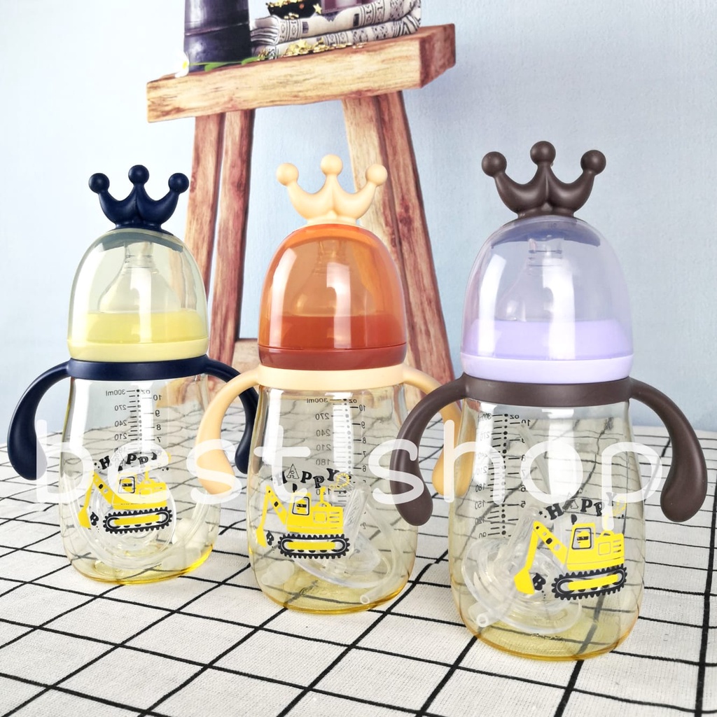 Jual Botol Minum Anak/Botol 2 IN 1 Dot dan sedotan/botol Kartun 300ML ...