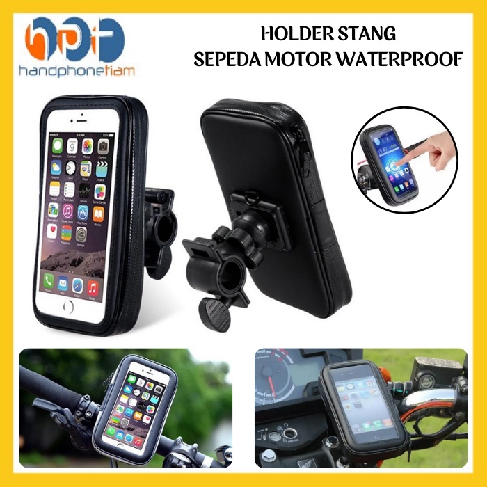 Jual HANDPHONETIAM Holder Motor Waterproof Case Size L 6,3 inch Penyangga Dudukan Stand HP Stang ...