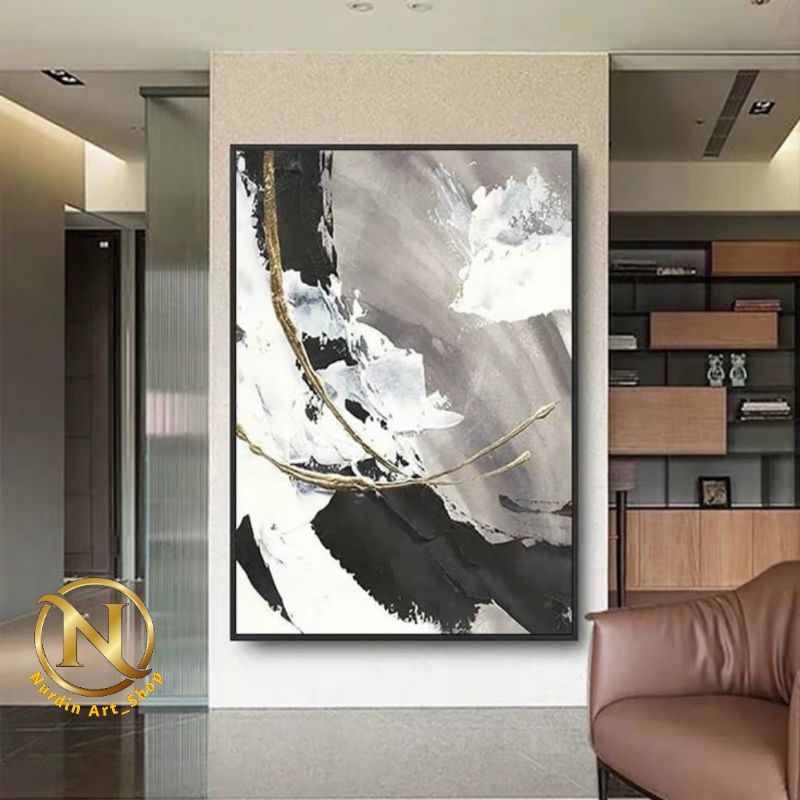 Jual Lukisan modern abstrak 80x120 plus Frame | Shopee Indonesia