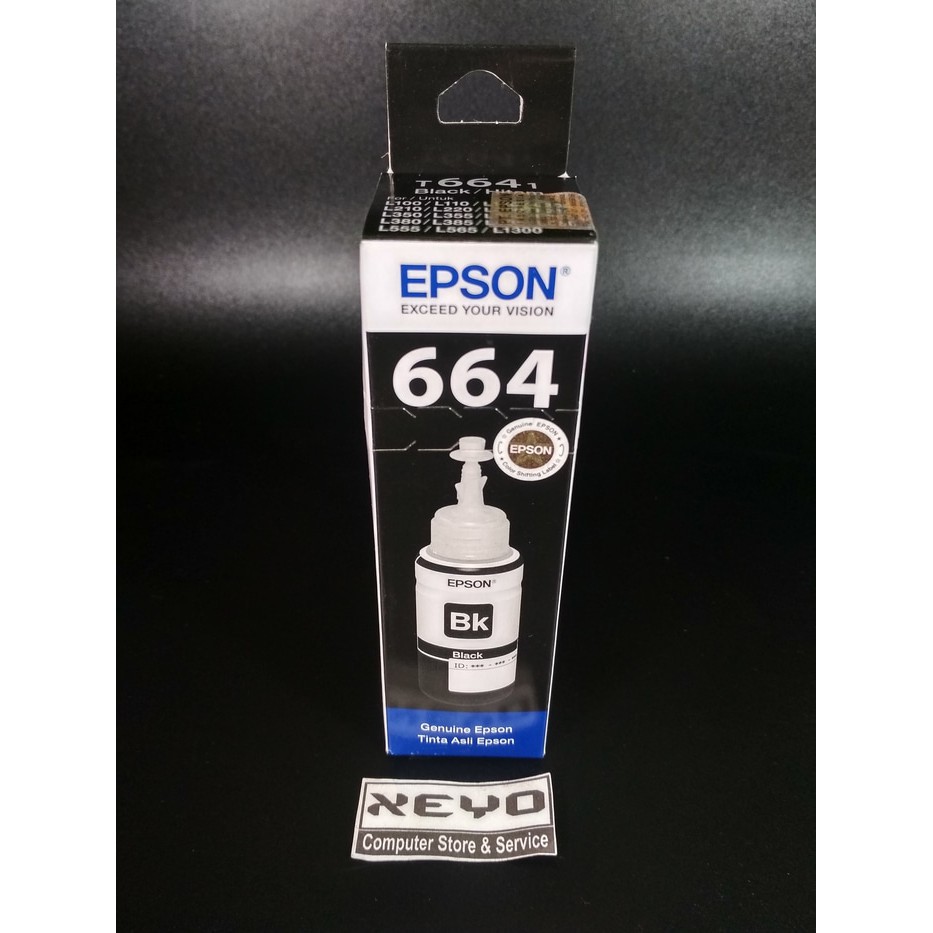 Jual Epson T6641 Tinta Botol Epson L Series - Black Original | Shopee Indonesia