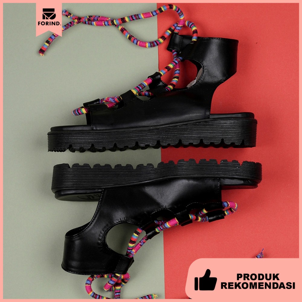 Jual Gladian Black | 36-40 | Sandal Platform Tali Simpel Casual Kasual ...