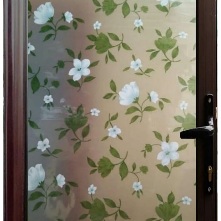 Jual Stiker kaca motif bambu bunga sticker kaca rumah kamar mandi ...