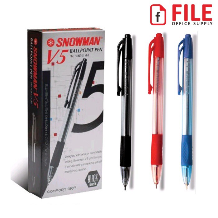 Jual Pulpen Snowman V5 / Pen / Bolpen / Ballpoint (1 lusin) | Shopee ...
