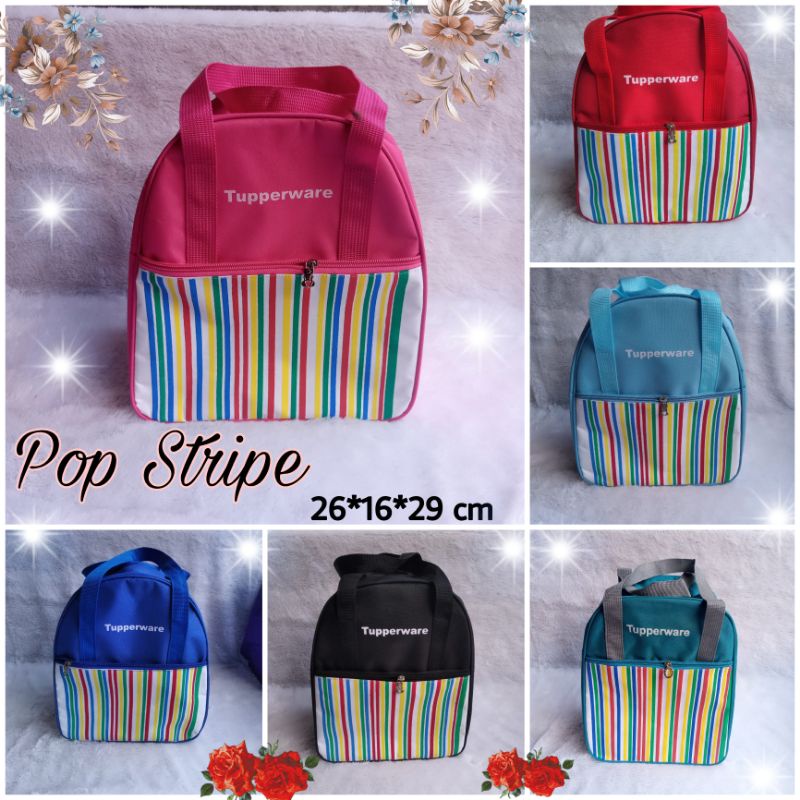 Jual Tas bekal pop stripe/ pop stripe bag tupperware | Shopee Indonesia