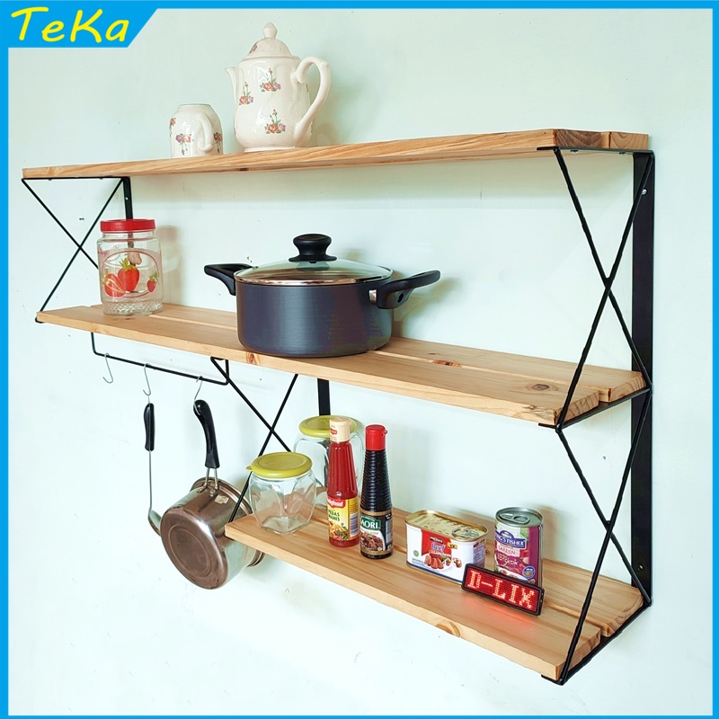 Jual Rak dinding dapur kitchen set minimalis ambalan buku industrial ...