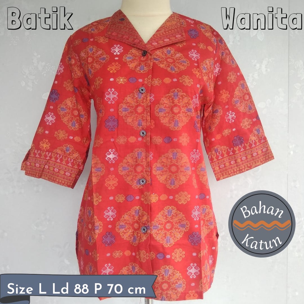 Jual Atasan Batik Wanita Merah | Shopee Indonesia
