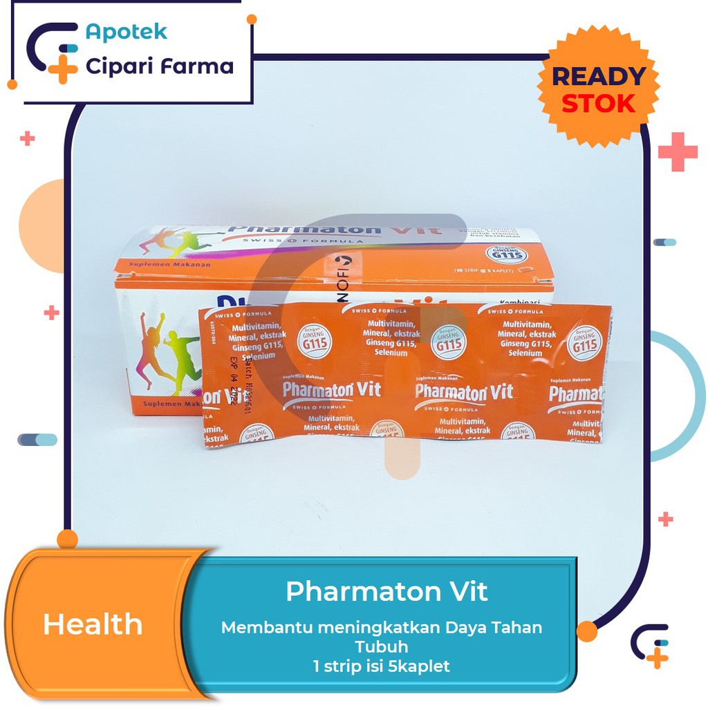 Jual Pharmaton Vit Suplemen Multivitamin Untuk Daya Tahan Tubuh isi 5 ...