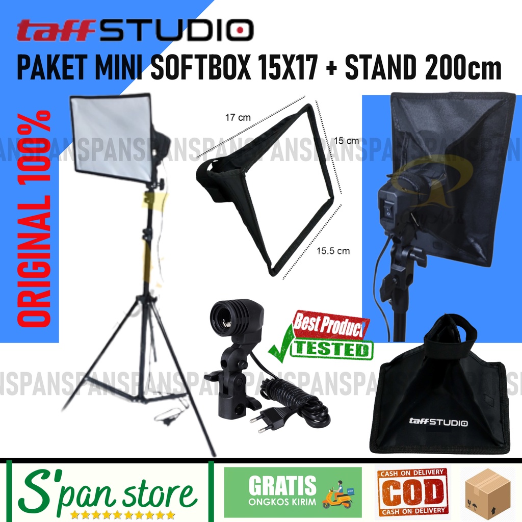 Jual 1 SET PAKET MINI SOFTBOX 15 X 17 CM + TRIPOD 1.1 M/2 M + LAMPU LIGHTING FOTOGRAFI PRODUK ...