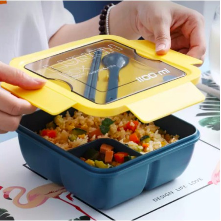 Jual Kotak Makan Transparant BENTO BOX 1100ml / Tempat Makan Lunch Box BPA FREE Lunchbox 228 ...