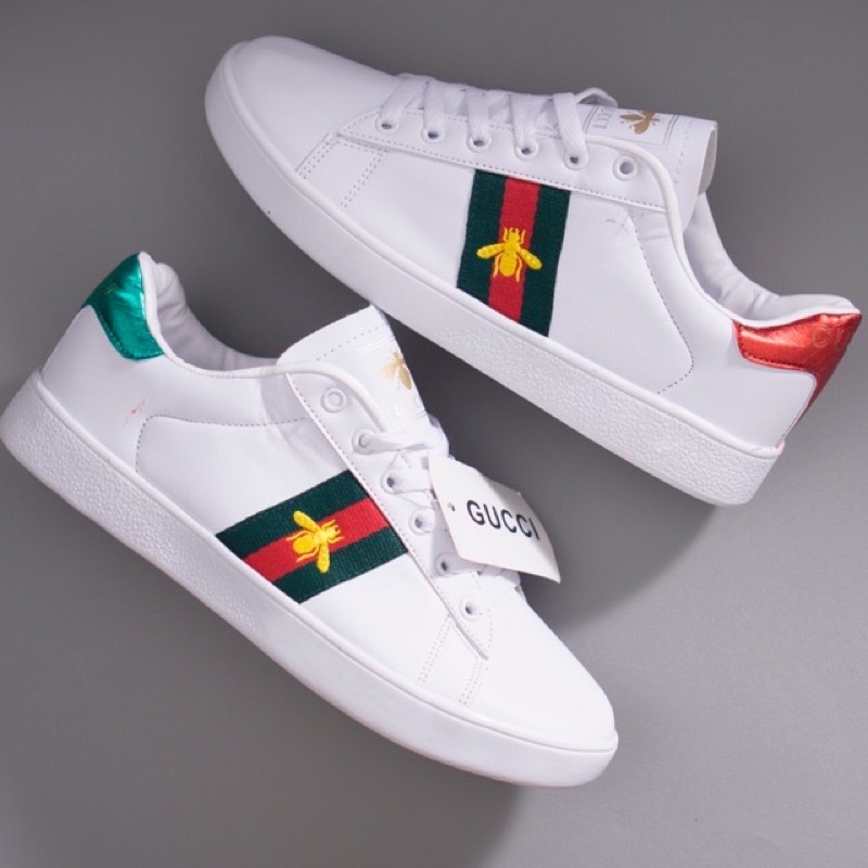 Jual SEPATU GUCCI BEE WHITE PREMIUM | Shopee Indonesia