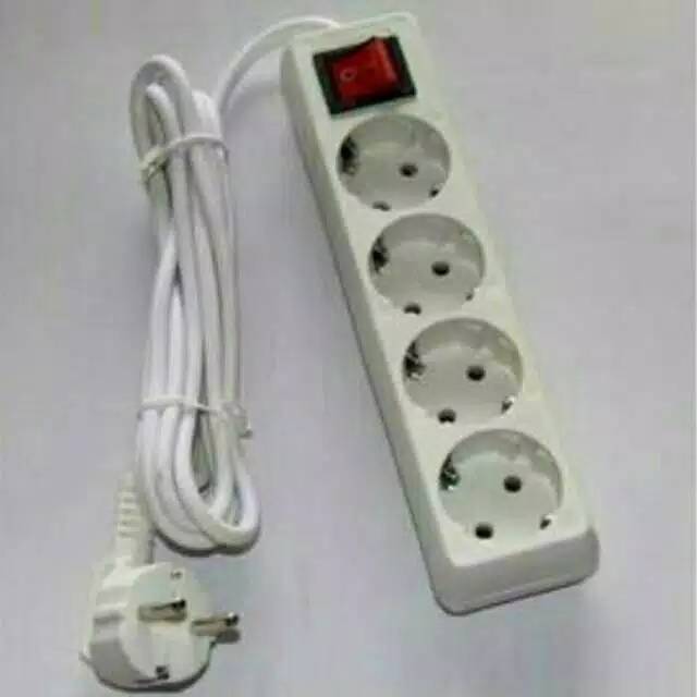 Jual Stop Kontak Colokan Multi Socket Saklar 4 Lubang Kabel 3 Meter SNI | Shopee Indonesia