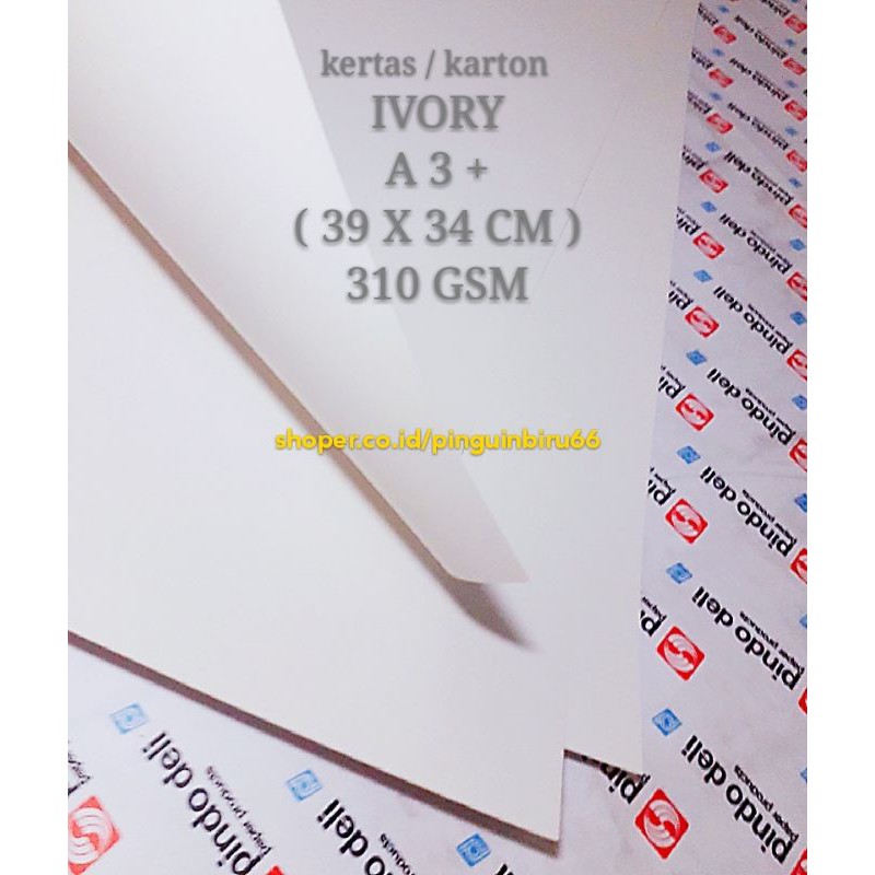 Jual (A 3 +) KERTAS IVORY 310 gsm ( 39 x 34 cm ) BACA DESKRIPSI ...