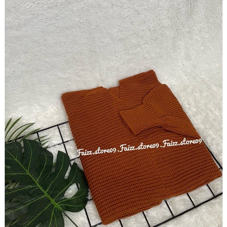 Jual OVERSIZE CROP Tangan Balon Cardigan Rajut wanita/Outer Knit Tangan balon PREMIUM/CROP CARDI ...