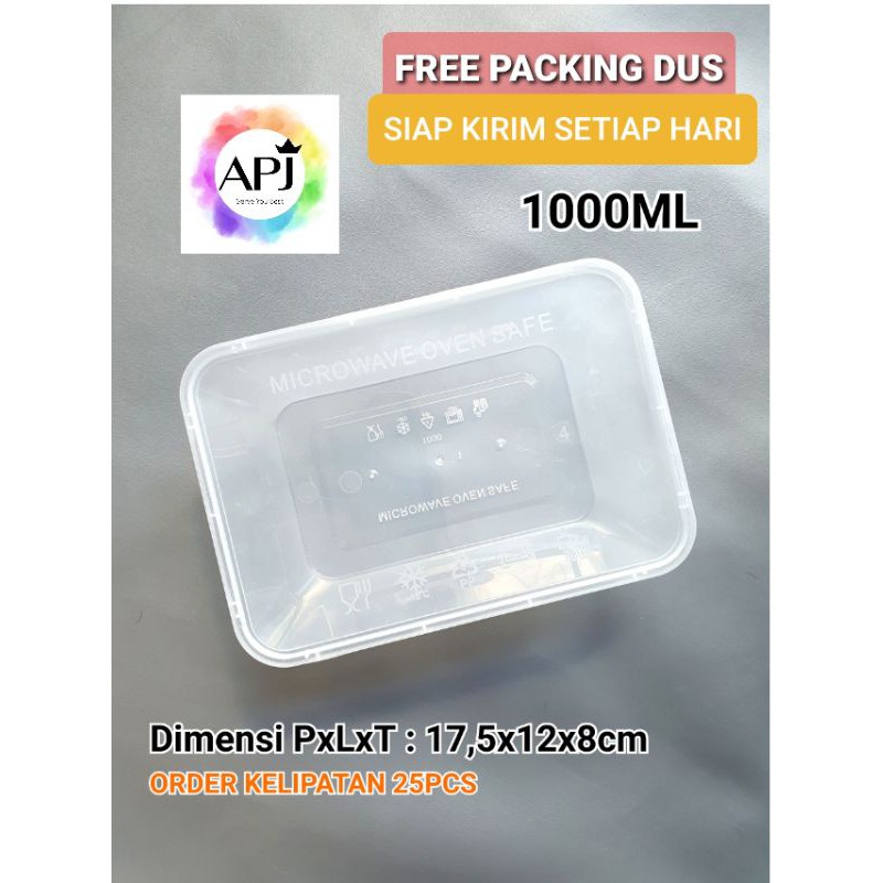 Jual Thinwall Rectangle 1000ml Kotak Makan Plastik 1000ml Rectangle