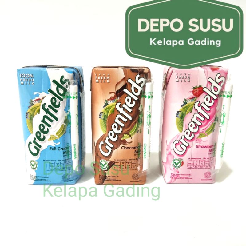 Jual Susu Greenfields UHT 200 ml Full Cream Coklat Strawberry Milk | Greenfield 200ml Choco Malt ...