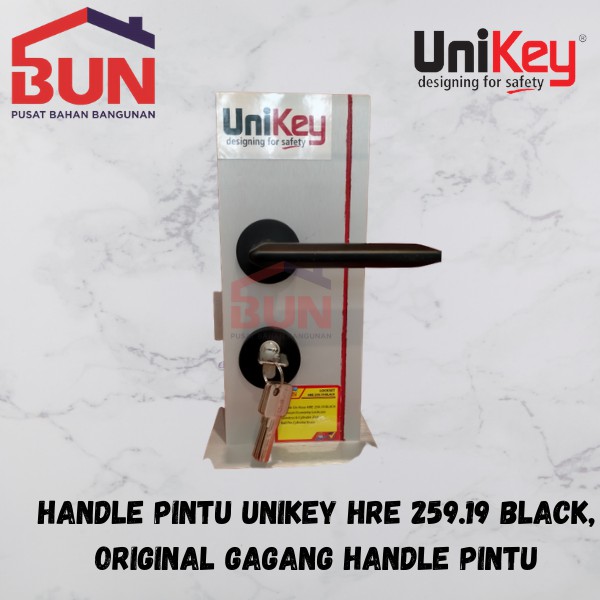 Jual HANDLE PINTU UNIKEY HRE 259.19 BLACK, ORIGINAL GAGANG HANDLE PINTU ...
