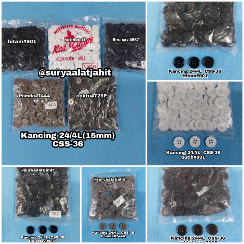 Jual Kancing safari CSS-36 24L/4 Red Tulip 1gros@144pcs rp.18.500/gros | Shopee Indonesia