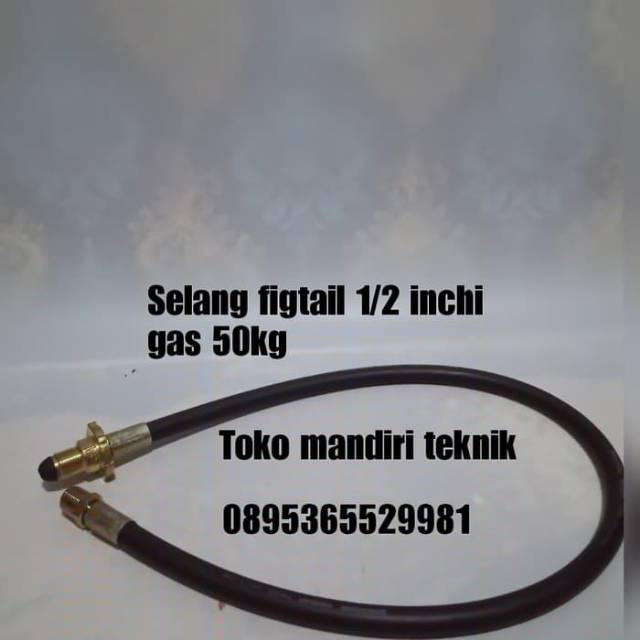 Jual Selang gas figtail ukuran drat 1/4 inchi tabung gas 50kg | Shopee ...