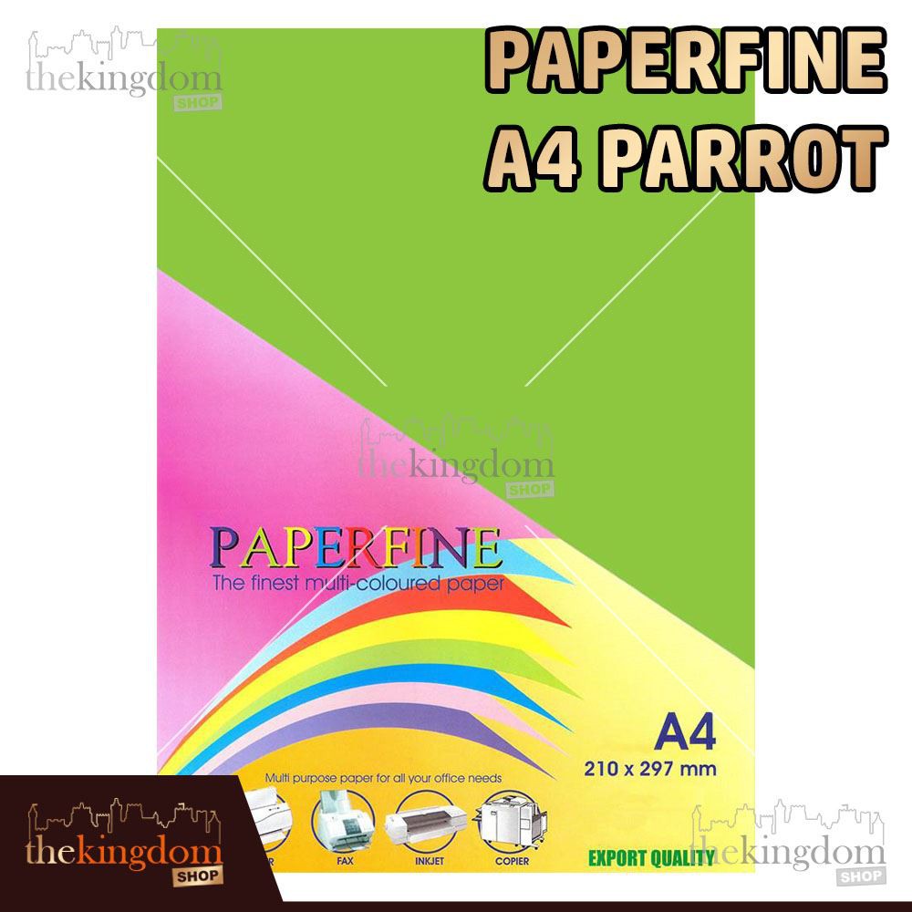 Jual Paperfine Kertas HVS Warna A4 Parrot Green Hijau Ijo Tua Isi 25 ...