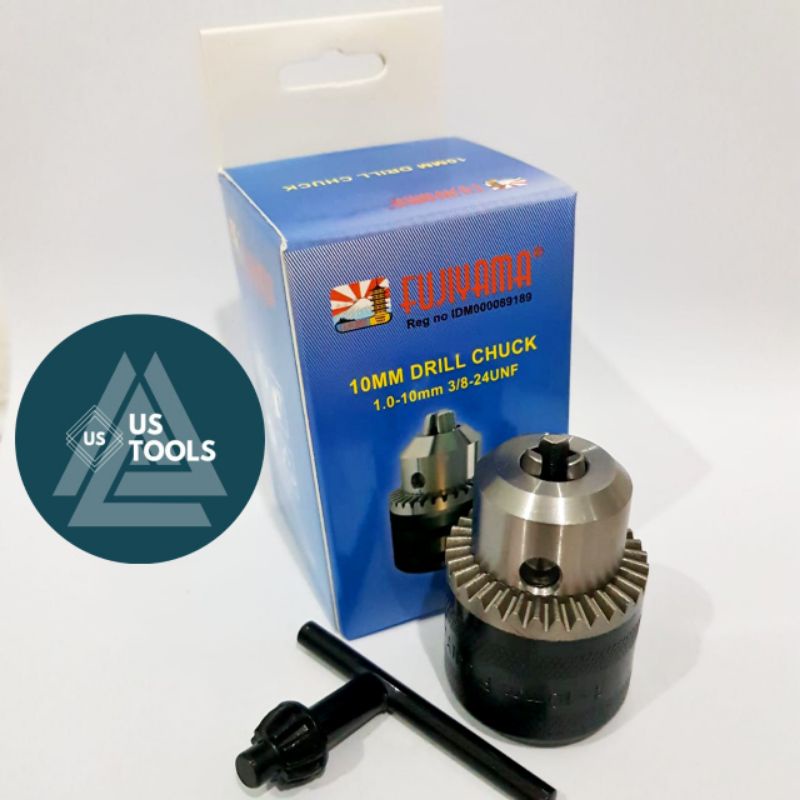 Jual KEPALA BOR 10MM + KUNCI DRILL CHUCK 10MM | Shopee Indonesia